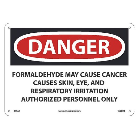 Nmc Danger Formaldehyde May Cause Cancer Sign, D30AB D30AB | Zoro