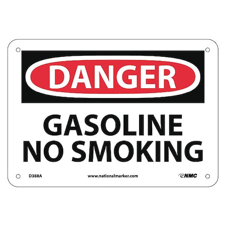 Nmc Danger Gasoline No Smoking Sign, D388A D388A | Zoro