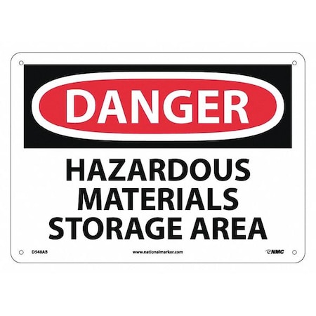 Nmc Danger Hazardous Materials Storage Area Sign, D548AB D548AB | Zoro