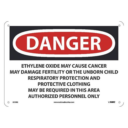 Nmc Danger Ethylene Oxide May Cause Cancer Sign, D33RB D33RB | Zoro
