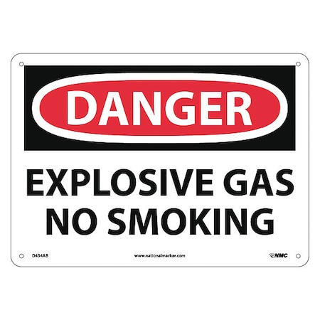 Nmc Danger Explosive Gas No Smoking Sign, D434AB D434AB | Zoro