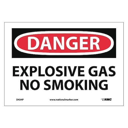 Nmc Danger Explosive Gas No Smoking Sign, D434P D434P | Zoro