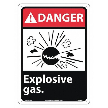 Nmc Danger Explosive Gas Sign, DGA42RB DGA42RB | Zoro