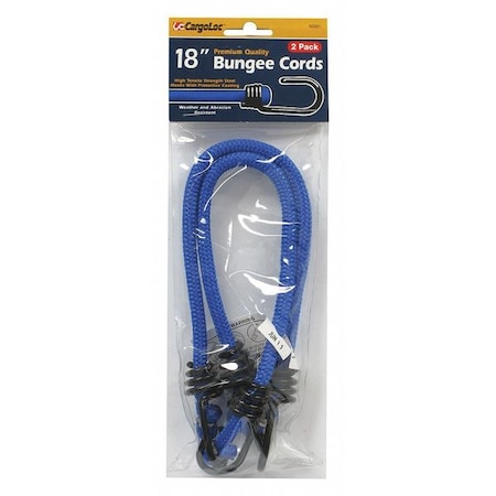 Cargoloc Bungee Cords, Blue, 18", 2 pcs. 62321 | Zoro