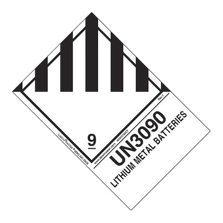 Labelmaster UN3090 Lithium Metal Batteries, PK500 HSN5700ET | Zoro