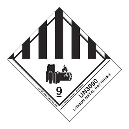 Labelmaster UN3090 Lithium Metal Batteries, PK500 HSNLB5700 | Zoro