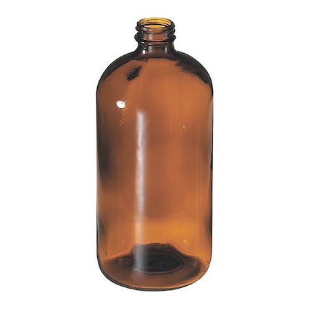 Labelmaster Boston Round Bottle, 32 oz., PVC, Amber KG3200 | Zoro