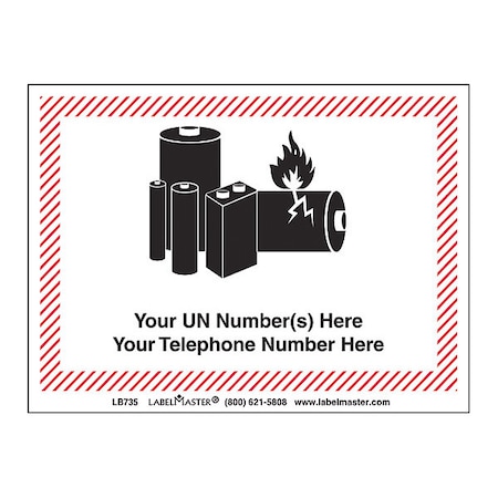 Labelmaster Lithium Battery Handling Mark, PK500 LB735 | Zoro