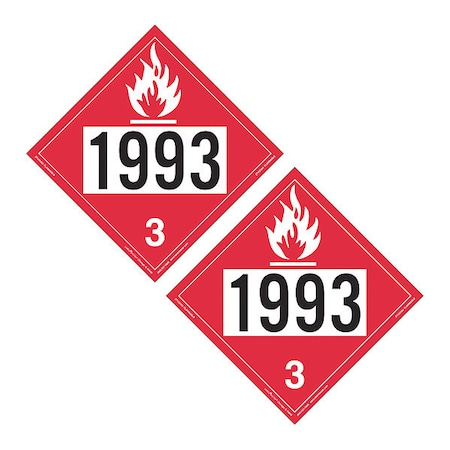 Labelmaster Placard1993 Flammable/ 1993, PK25 ZTV1993 | Zoro