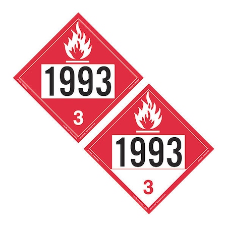 Labelmaster Placard1993 Flammable/1993, PK25 ZTV299393 | Zoro