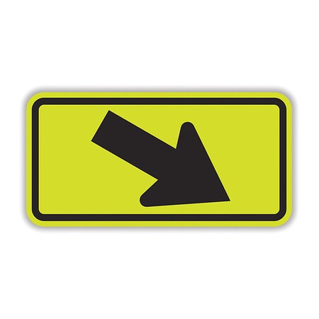 Tapco Down Diagnl Rght Arrw Sign, 24" W x 12" H, 373-01757 373-01757 | Zoro