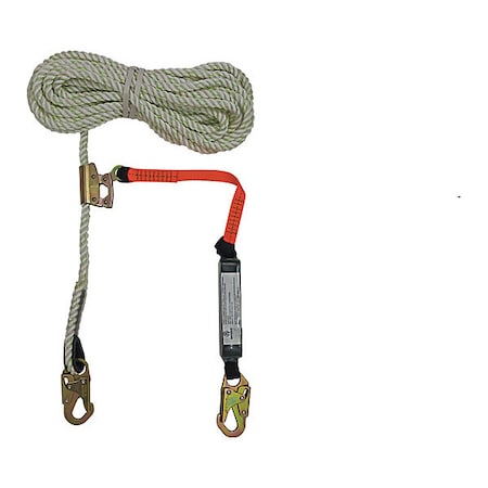 Safewaze Rope Lifelin, 50 ft., Rope Grb, 3 ft. Lnyrd FS700-50GA-3E | Zoro