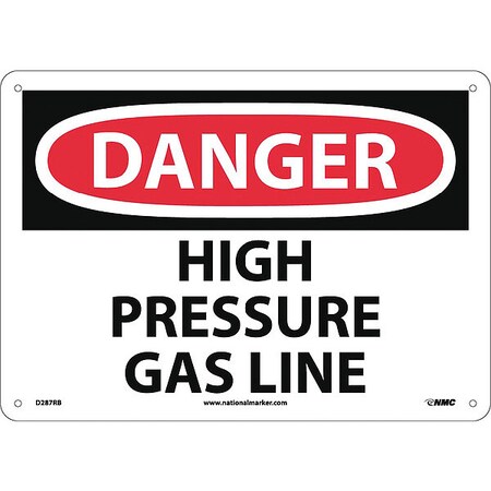Nmc Danger High Pressure Gas Line Sign, D287RB D287RB | Zoro