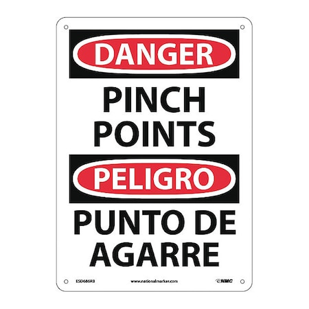 Nmc Danger Pinch Points Sign - Bilingual ESD686RB | Zoro