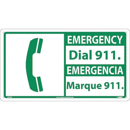 Nmc Emergency Dial 911 Sign - Bilingual, SFA3R SFA3R | Zoro