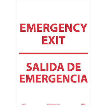 Nmc Emergency Exit Sign - Bilingual M699PC | Zoro