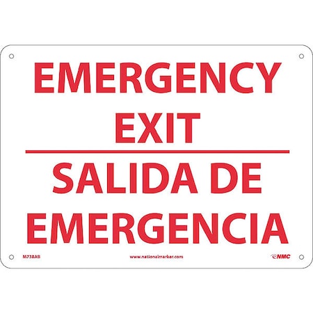 Nmc Emergency Exit Sign - Bilingual M738AB | Zoro