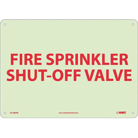 Nmc Fire Sprinkler Shut-Off Valve Sign, 14 in Height, 10 in Width ...