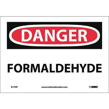 Nmc Formaldehyde Sign, 7 in Height, 10 in Width, Pressure Sensitive ...