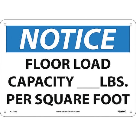 Nmc Floor Load Capacity ___Lbs.. Sign, N274AB N274AB | Zoro