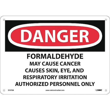 Nmc Sign, Formaldehyde Irritant And Po, 10 in Height, 14 in Width ...