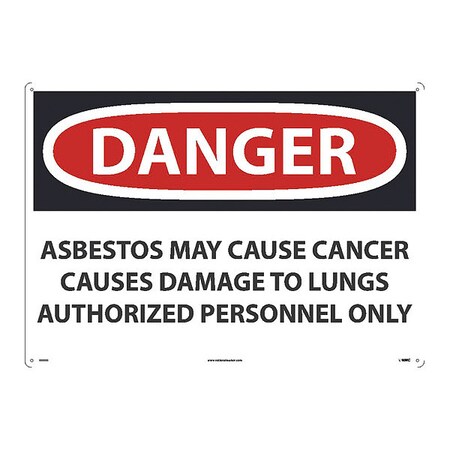 Nmc Large Format Danger Asbestos May Cause Cancer Sign, D22RD D22RD | Zoro