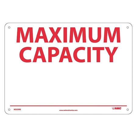 Nmc Maximum Capacity Sign, M355RB M355RB | Zoro