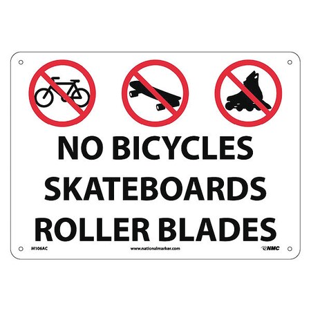Nmc No Bicycles Skateboards Roller Blades Sign, M106AC M106AC | Zoro