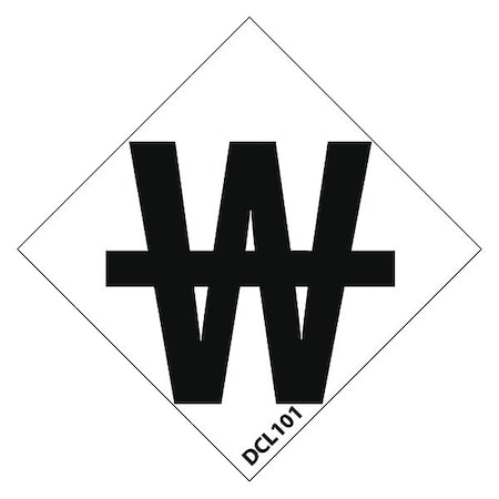 Nmc Nfpa Label Symbol 1", Pk5, Legend: Letter W with Slash Through It ...
