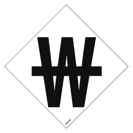 Nmc Nfpa Label Symbol 4", Pk5, Legend: Letter W with Slash Through It ...