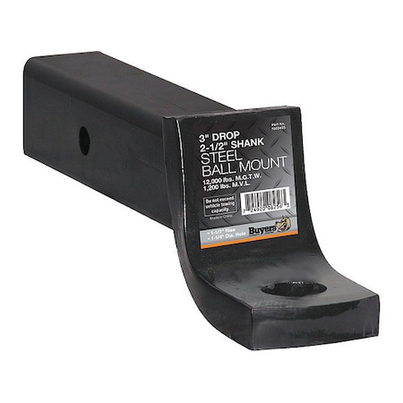 Buyers Products 2-1/2 Inch Ball Mount With 3 Inch Drop x 10 Inch Long ...