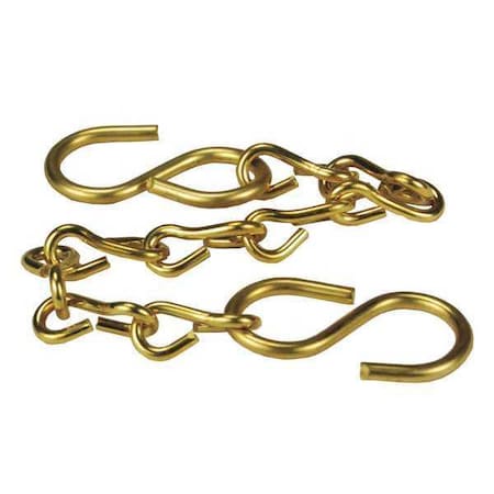 Dixon Jack Chain with S Hook, Brass 12" CH-B-12 | Zoro