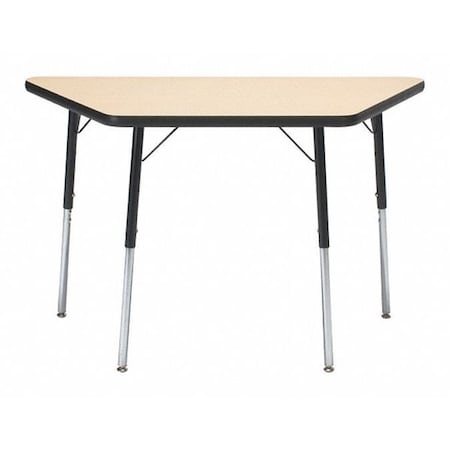 Correll Trapezoidal Adjustable Height Activity Kids School Table, High Pressure Laminate, Fusion ...