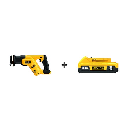 Dewalt Cordless Reciprocating Saw Kit, 20 V, Stroke Length 1 1/8 in ...