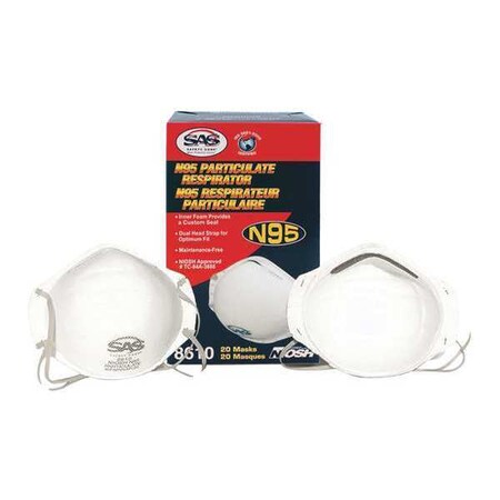 Sas Safety N95 Disposable Respirator, Universal, PK20 8610 | Zoro
