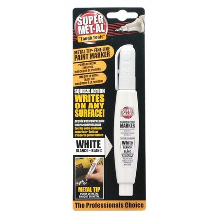 Super Met-Al Squeeze Metal Tip Marker, White, PK12 01295 | Zoro