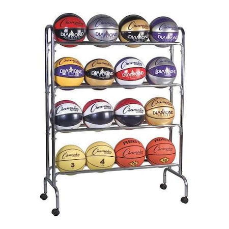 Champion Sports Basketball Cart, 4 tier, 16 ball capacity BRC4 | Zoro