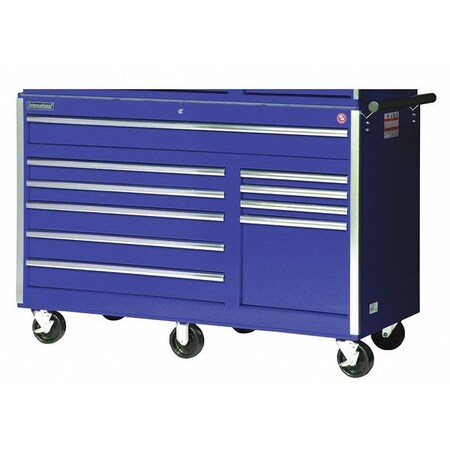 International Tool Box Cabinet, 10 Drawer, 56" x 24", Blue NR5610BL | Zoro