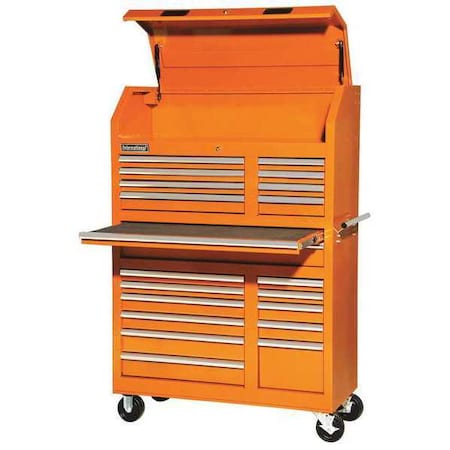 International Tool Box Wide Toolbox, 20 Drawer, Orange, 42" W x 18-3/4 ...