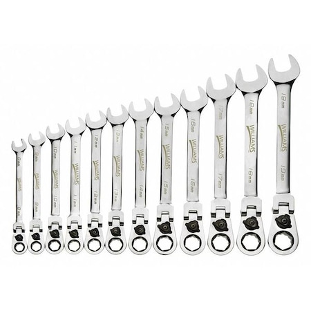 Williams Williams Wrench Set, Flex-Head, 12 pcs. MWS-12RCF | Zoro