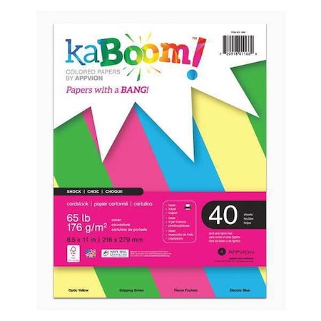 Roaring Spring 12PK Kaboom Color Paper, 40 Sht 65# Card Stock Per Pack ...