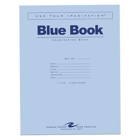 Roaring Spring Case of Exam Blue Books, 11" x 8.5", 8 Sheets/16 Pages ...