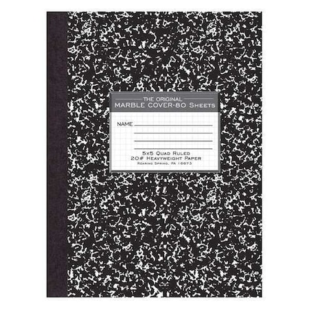 Roaring Spring Case of Signature Black Marble Comp Notebooks, 5x5 Graph ...