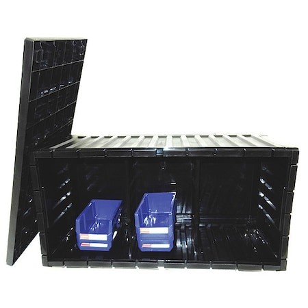 Shuter Folding Storage Bin, Black, Plastic 1010528 | Zoro