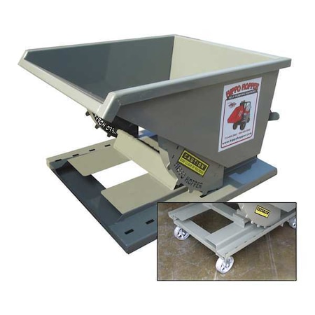 Hippo Hopper Hopper, w/Casters, 1 yd., 2000 lb., Blue HH16LD-B-CS | Zoro