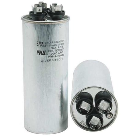 Diversitech Motor Run Capacitor, 370V, Round 3GR1035 | Zoro