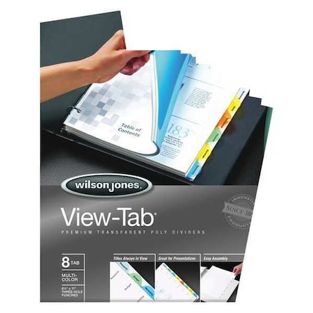 Wilson Jones Transparent Dividers, 8Tab, Multi, Round W55063 | Zoro