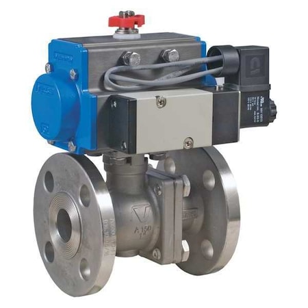 Bonomi Pneumatic, Actuated Flanged, Ball Valve, SS 8P766002-C1-2 | Zoro