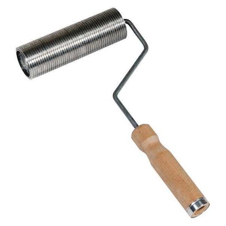 Midwest Rake Ribbed Roller, 6" L x 2" dia., Wood Handle, Ribbed, Wood ...