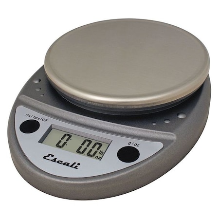 Escali Scale, Digital, Round, 11 lb./5kg, Metallic SCDGP11M | Zoro